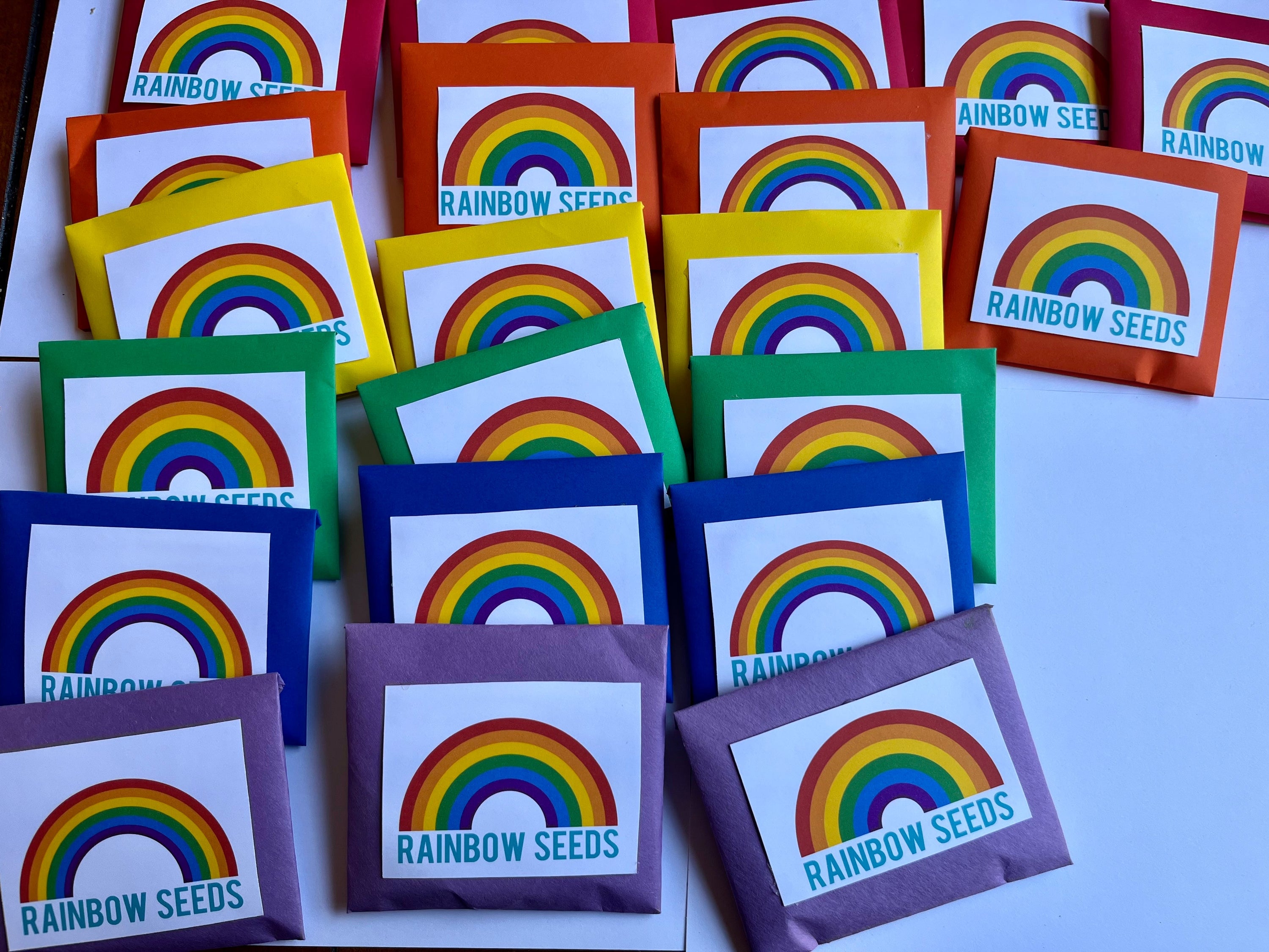 Rainbow Seed Packets - Skittles in homemade origami packet ...